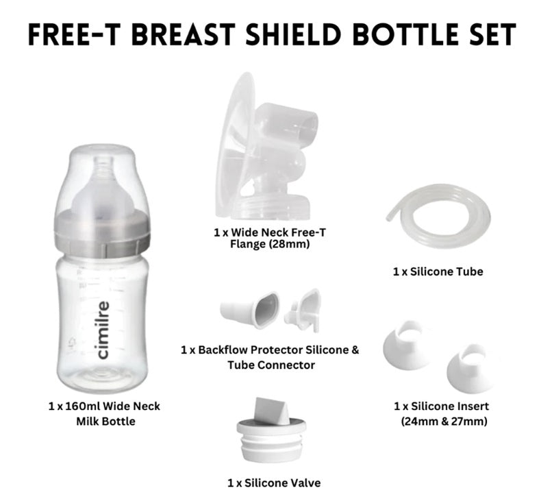 Cimilre Free-T Breast Shield Bottle Set — Trekvue